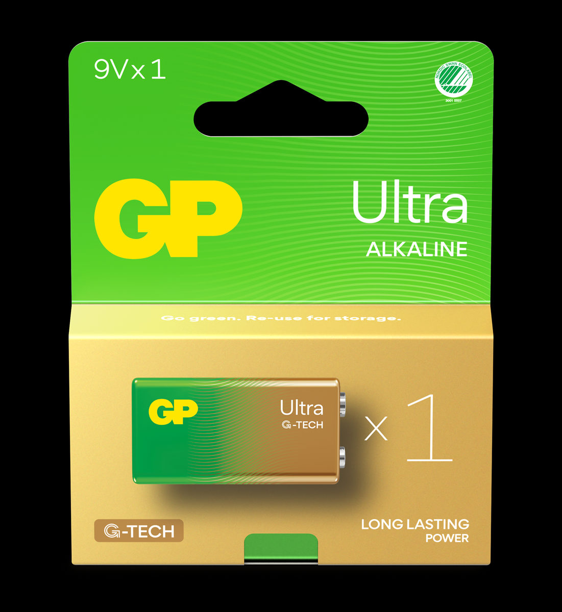GP Ultra Alkaline 9V-battery, 1-pack